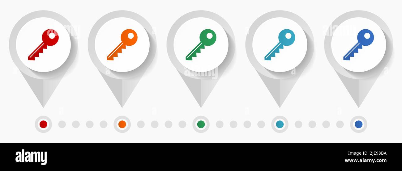 Key concept vector icons, editable infographic template, set of ...