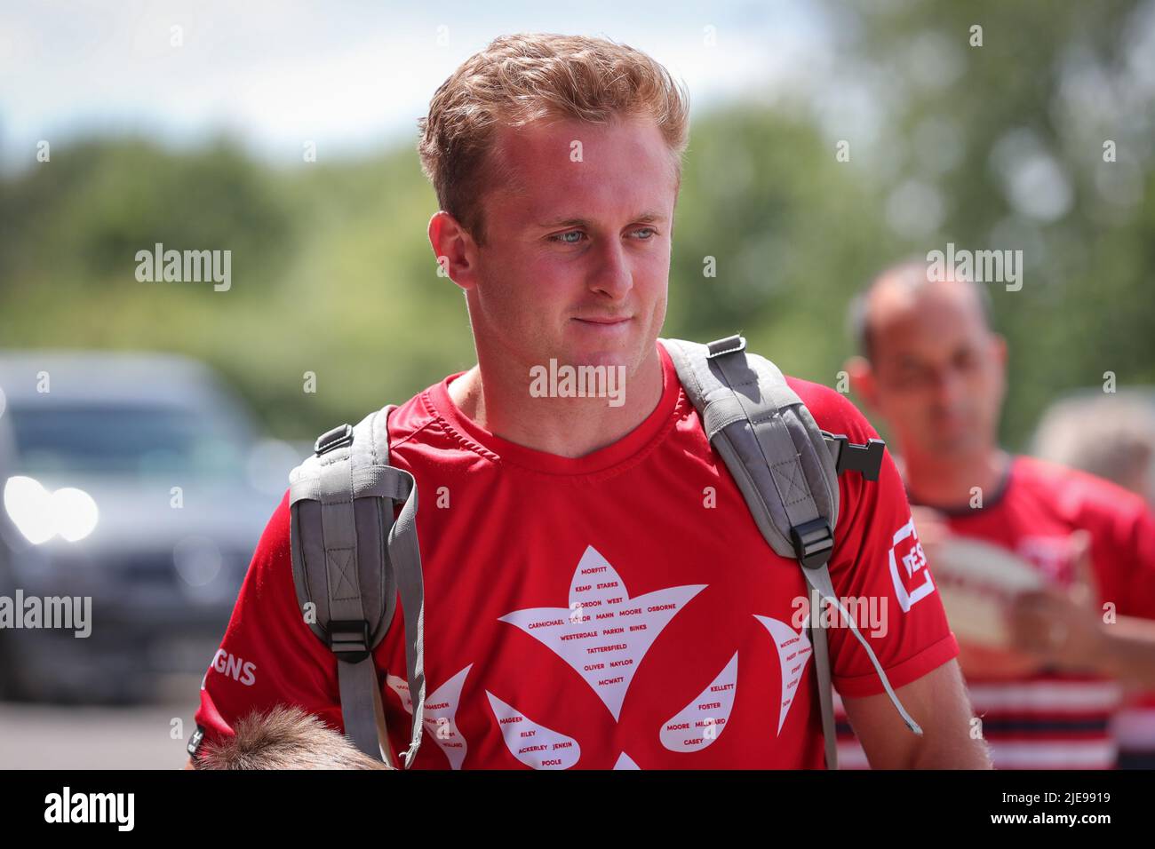 Jez Litten #14 of Hull KR arrives at The Sewell Group Craven Park ...