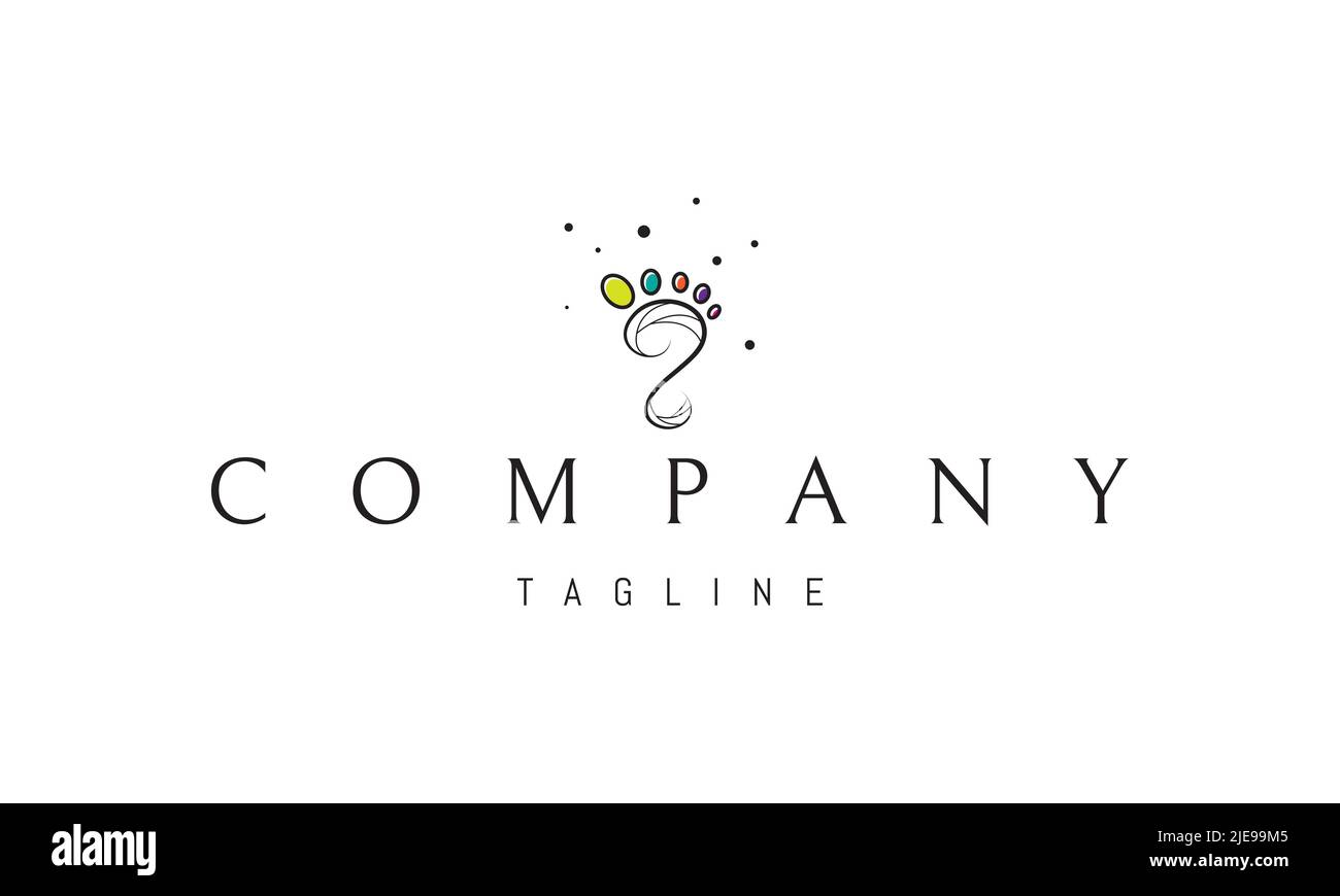 Vector logo on which an abstract image of the foot in a children's ...