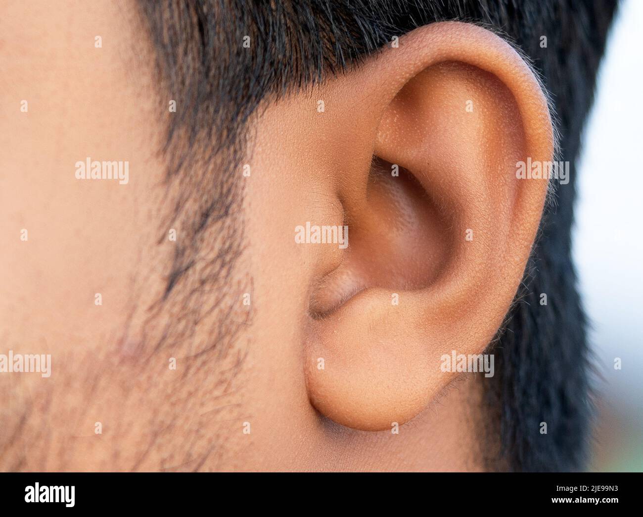 human face ear detail close-up macro shot Stock Photo - Alamy