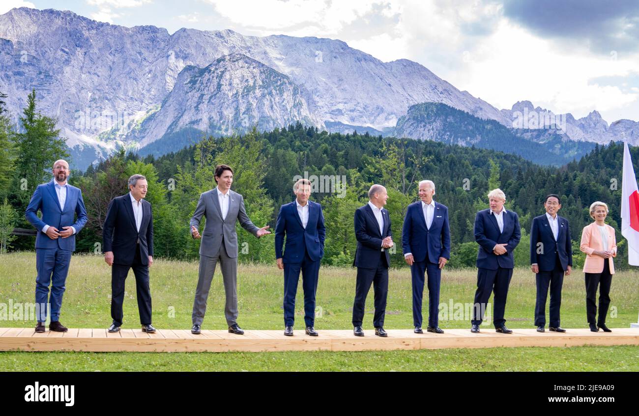 Schloss Elmau, Germany. 26th June, 2022. Prime Minister Justin Trudeau ...