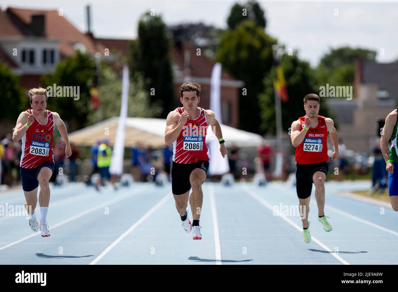 Belgian Simon Verherstraeten (L) and Belgian Kobe Vleminckx (C ...