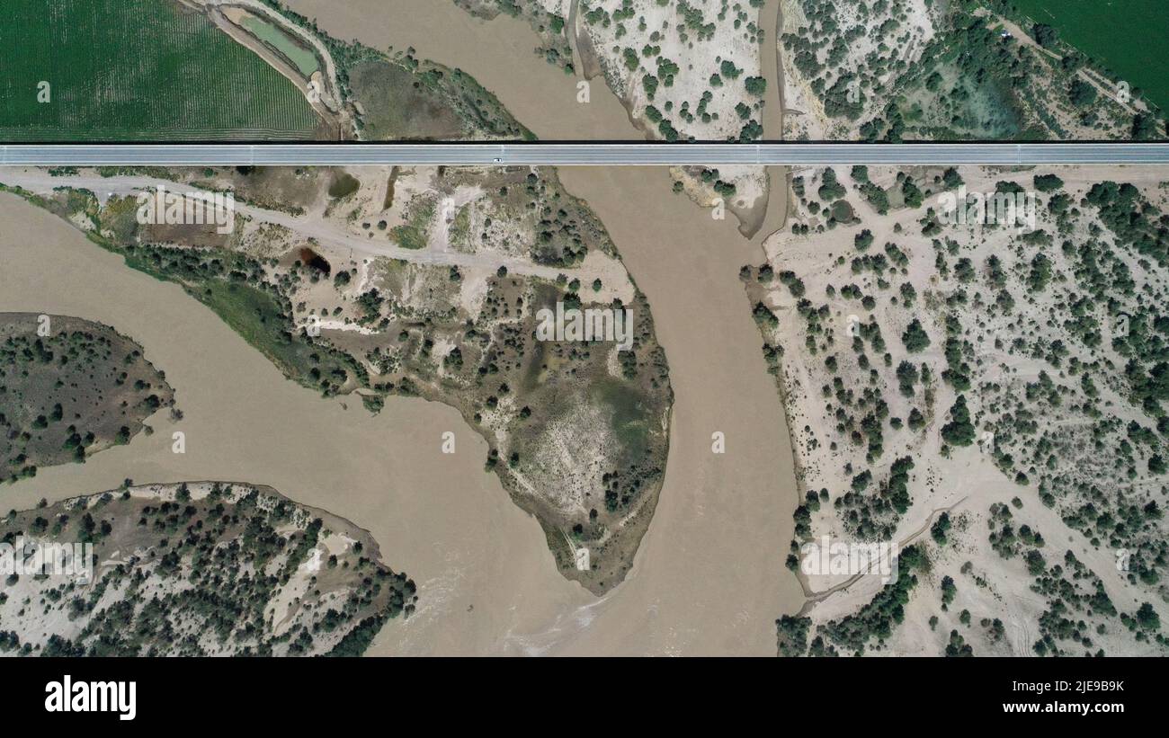 BAZHOU, CHINA - JUNE 26, 2022 - An aerial photo taken on June 26, 2022 ...