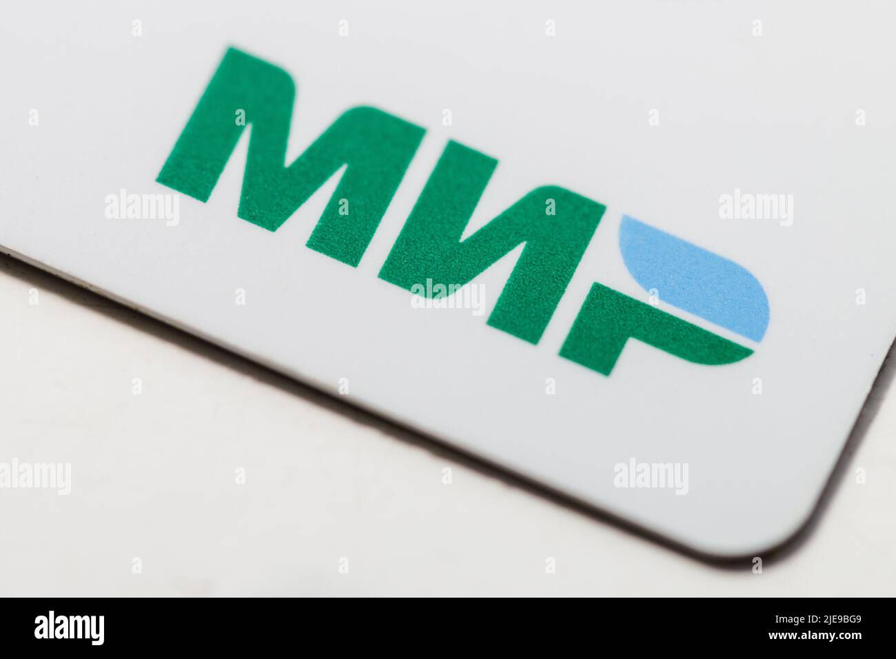 bank card of the Russian bank MIR close-up Stock Photo - Alamy