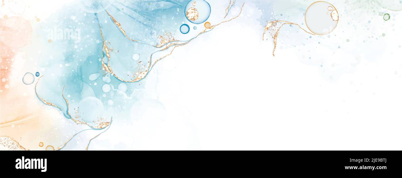 Watercolor with silver and gold ink Stock Vector Images - Alamy