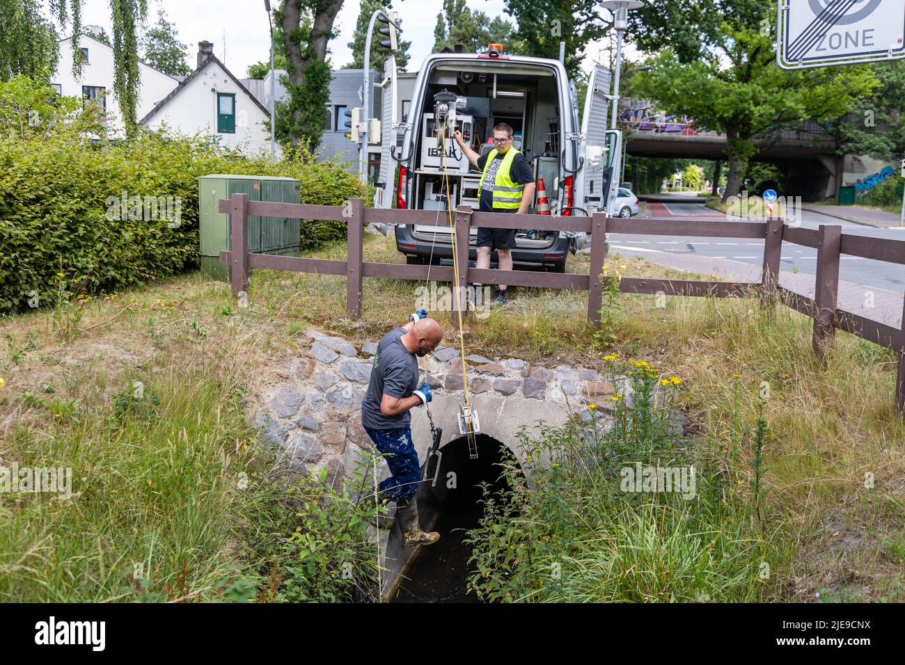 Oldenburg, Germany. 26th June, 2022. Marc Meyerholz prepares a robot ...