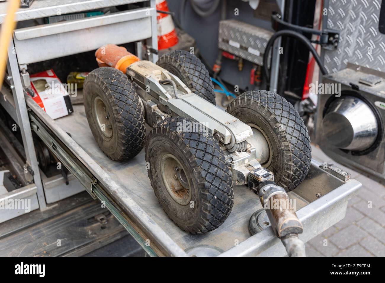 Oldenburg, Germany. 26th June, 2022. A robot equipped with a camera is ...