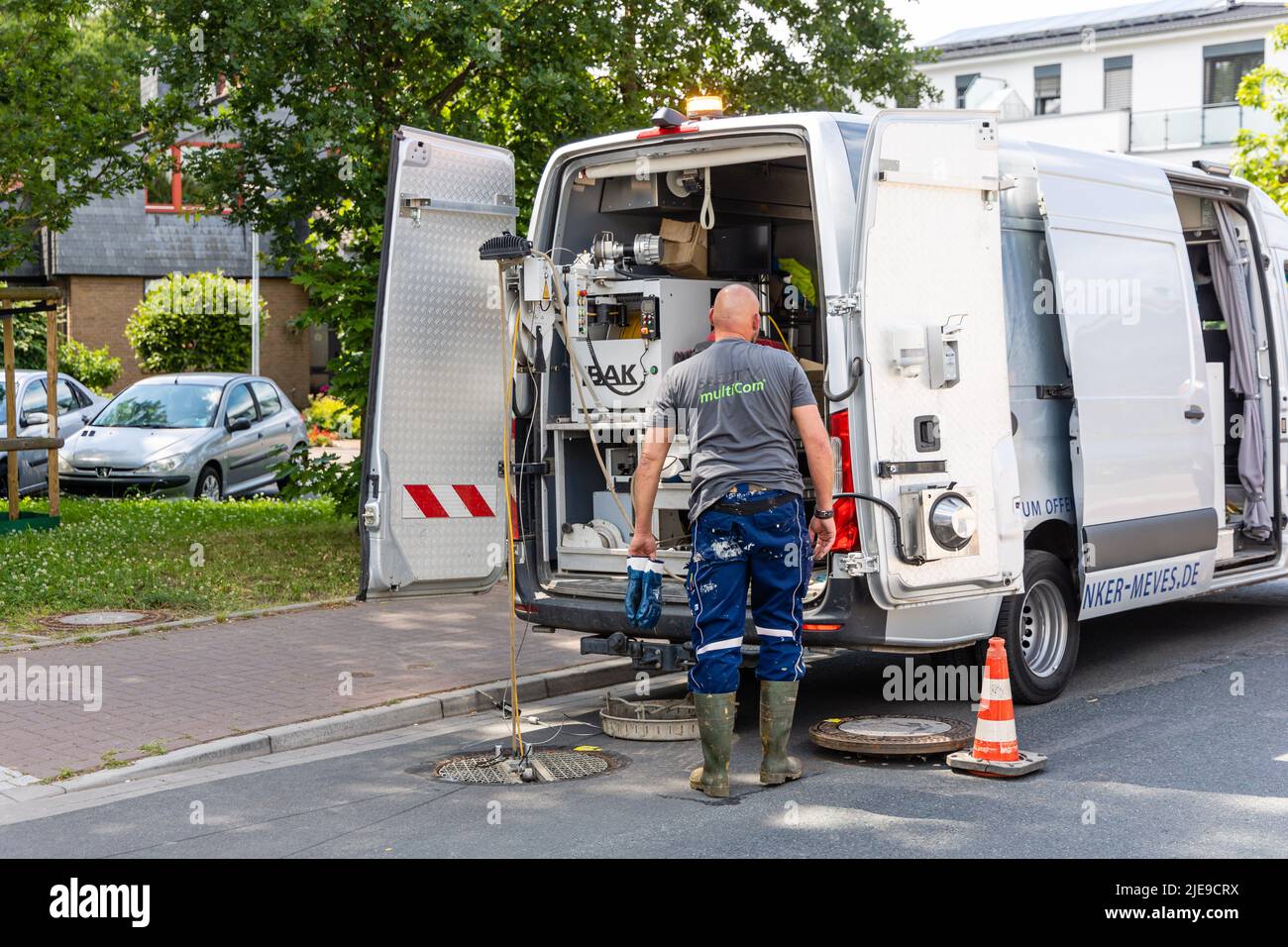 Oldenburg, Germany. 26th June, 2022. Marc Meyerholz prepares a robot ...