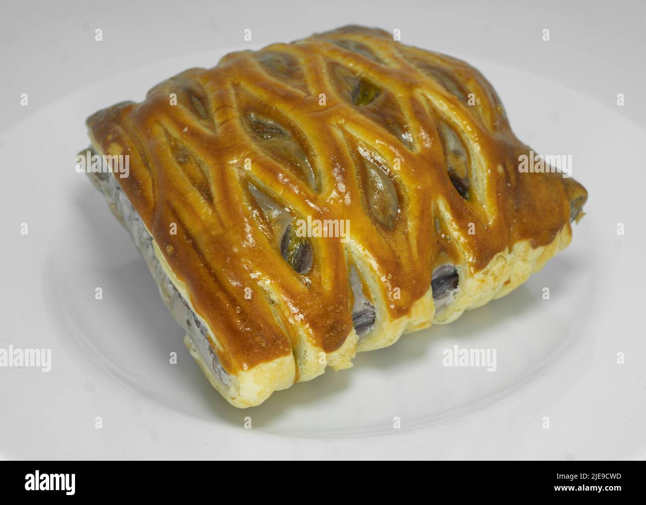 Taro Pie isolated on white background, closeup studio shot Stock Photo ...