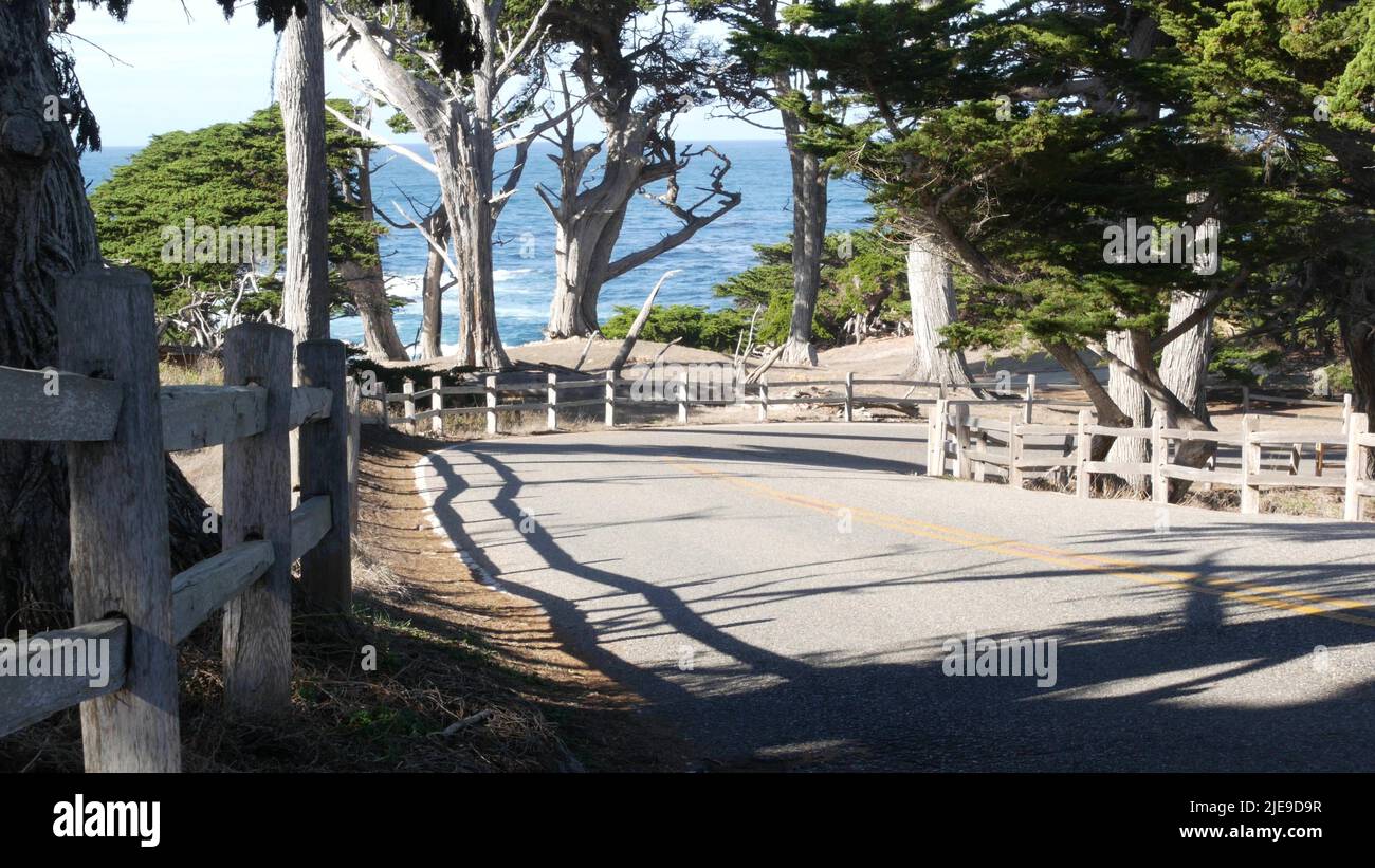 17-mile drive scenic road, Monterey, California, USA. Road trip thru ...