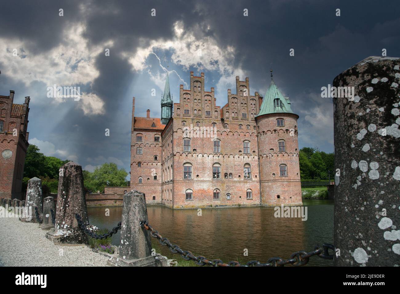 Egeskov Castle (460 yeras) in Southern Funen. Egeskov is famous for ...