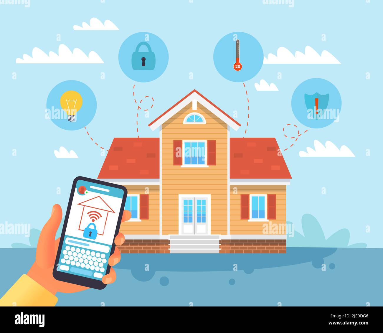 Smart home. Automation temperature, heating. Control security ...