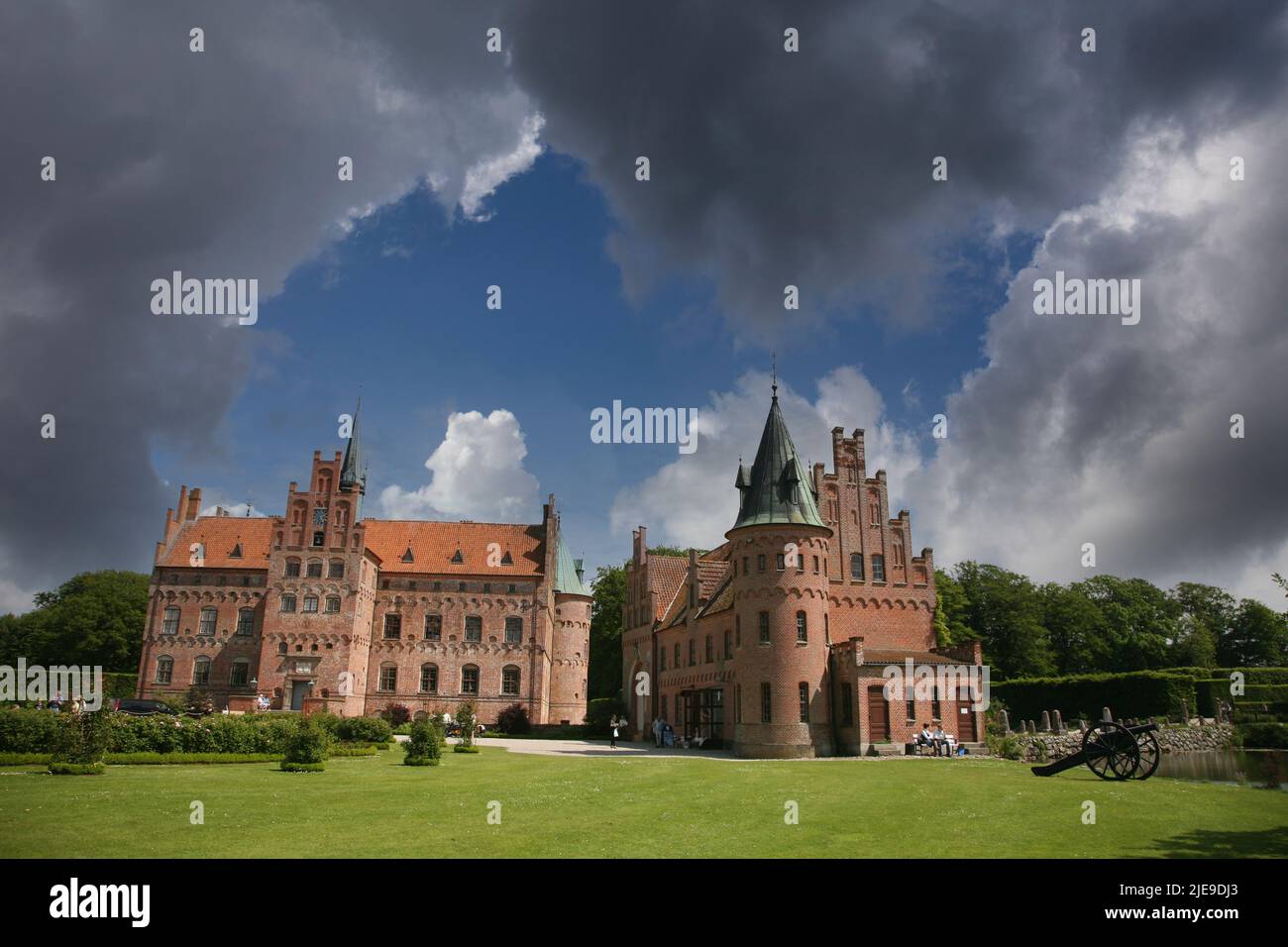 Egeskov Castle (460 yeras) in Southern Funen. Egeskov is famous for ...