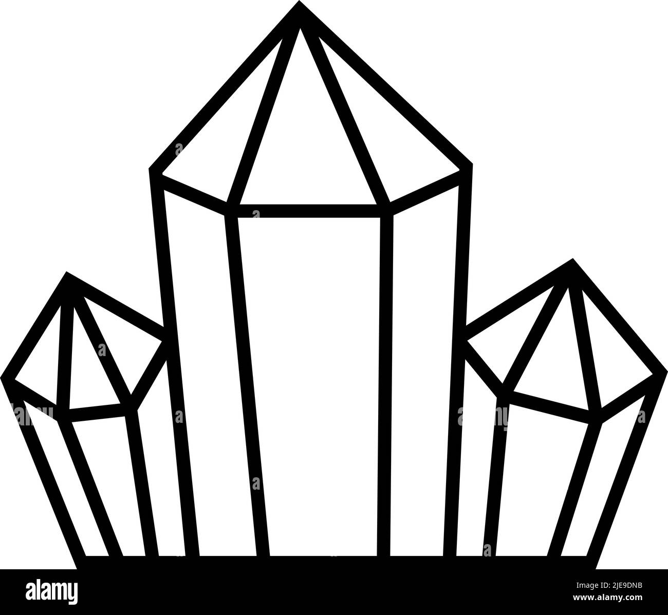 Quartz crystal icon. Solid mineral black outline Stock Vector Image ...