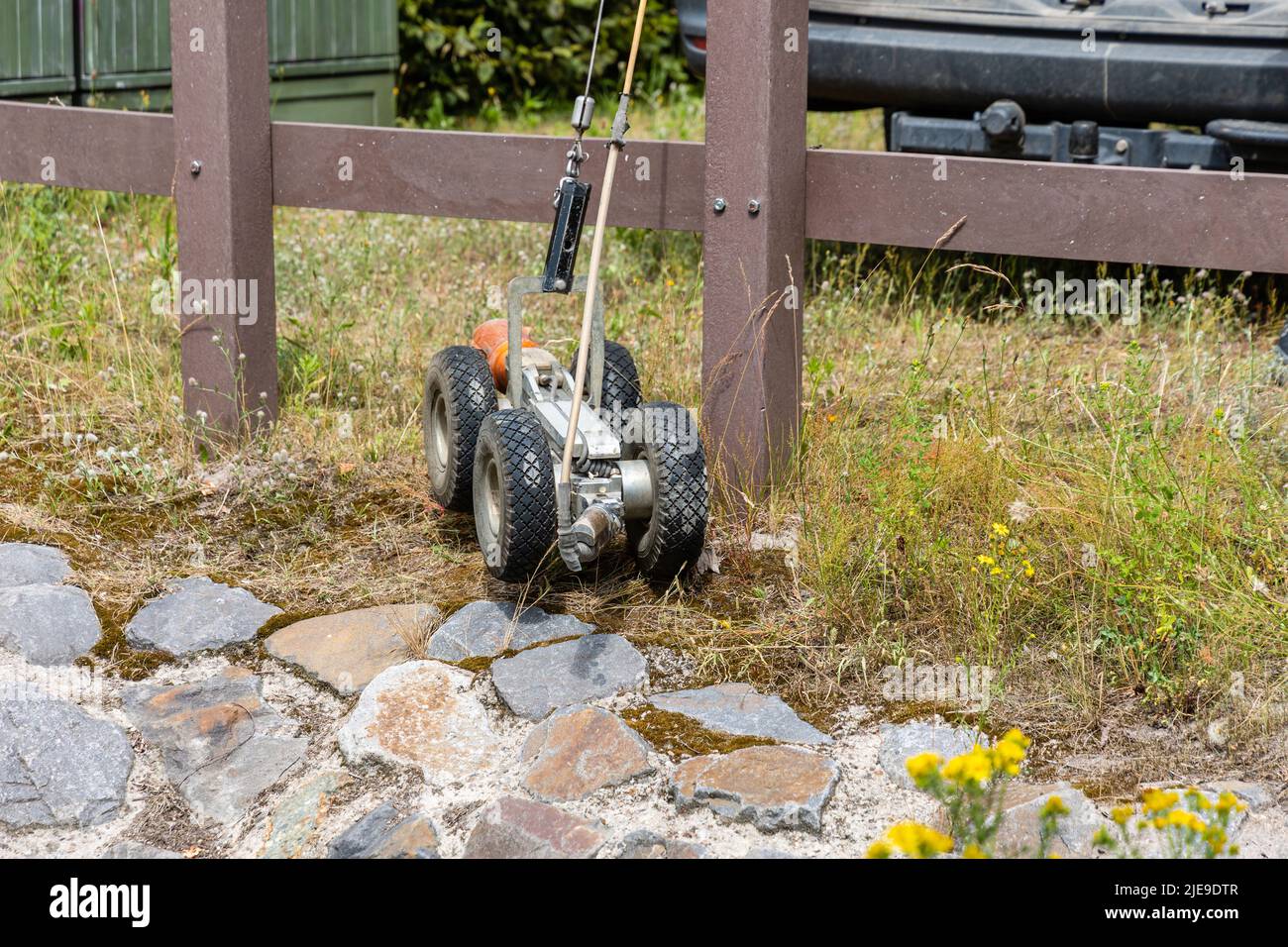 Oldenburg, Germany. 26th June, 2022. A robot equipped with a camera is ...