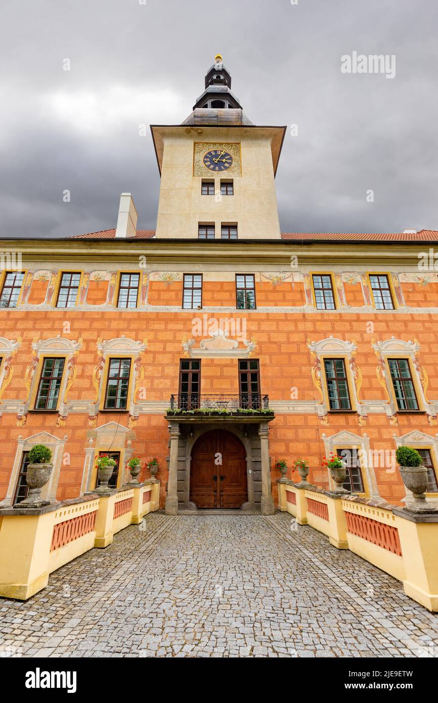 Castle in old city Bechyne in South Bohemian region, Czech republic ...