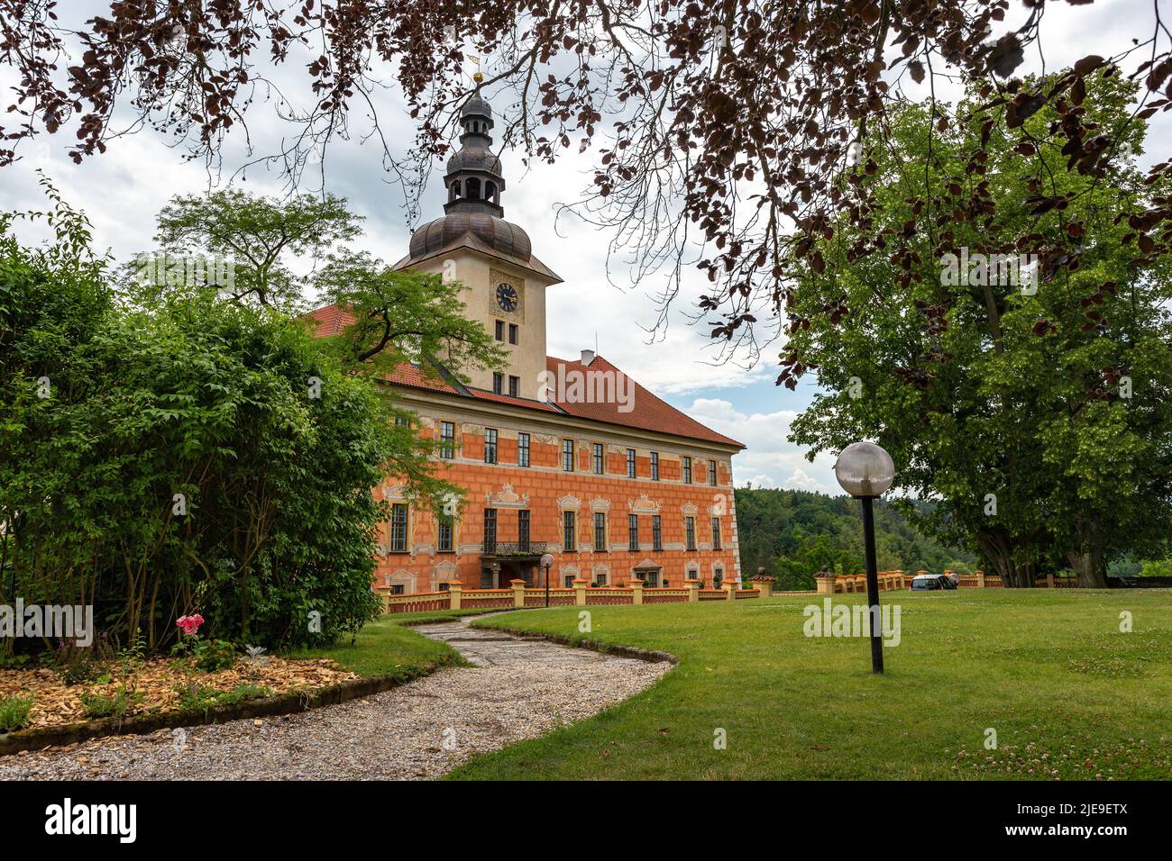 Castle in old city Bechyne in South Bohemian region, Czech republic ...
