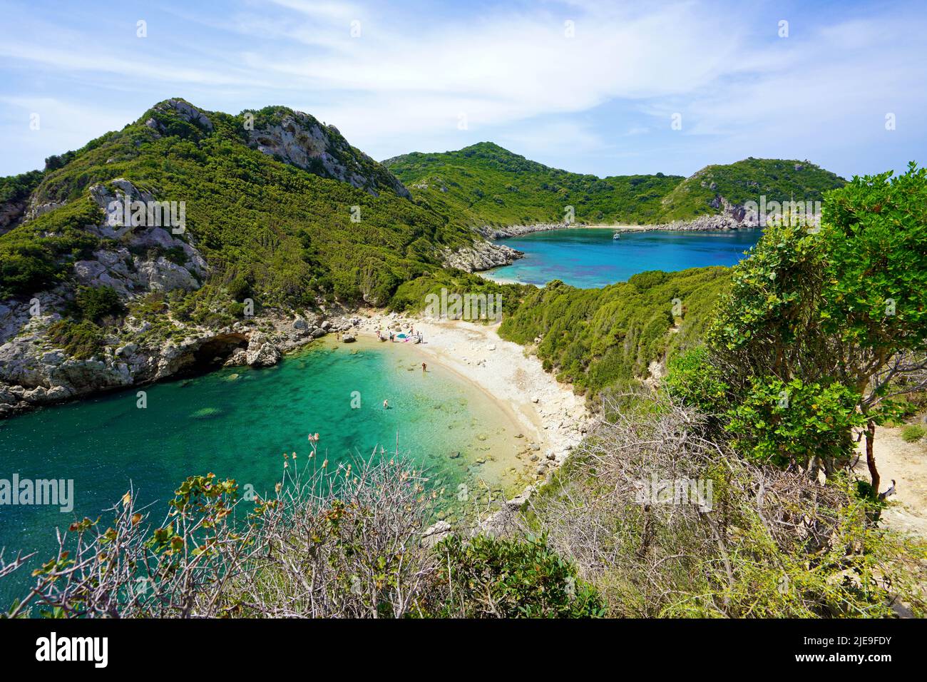Porto Timoni beach in Corfu, a paradise place with double beach and ...