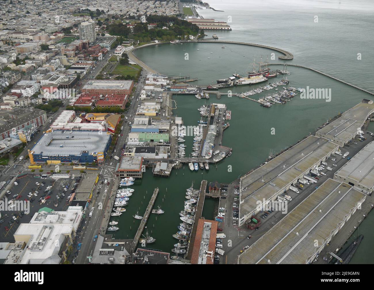 Ariel View of Aquatic Park & Pier 45, San Francisco Stock Photo - Alamy