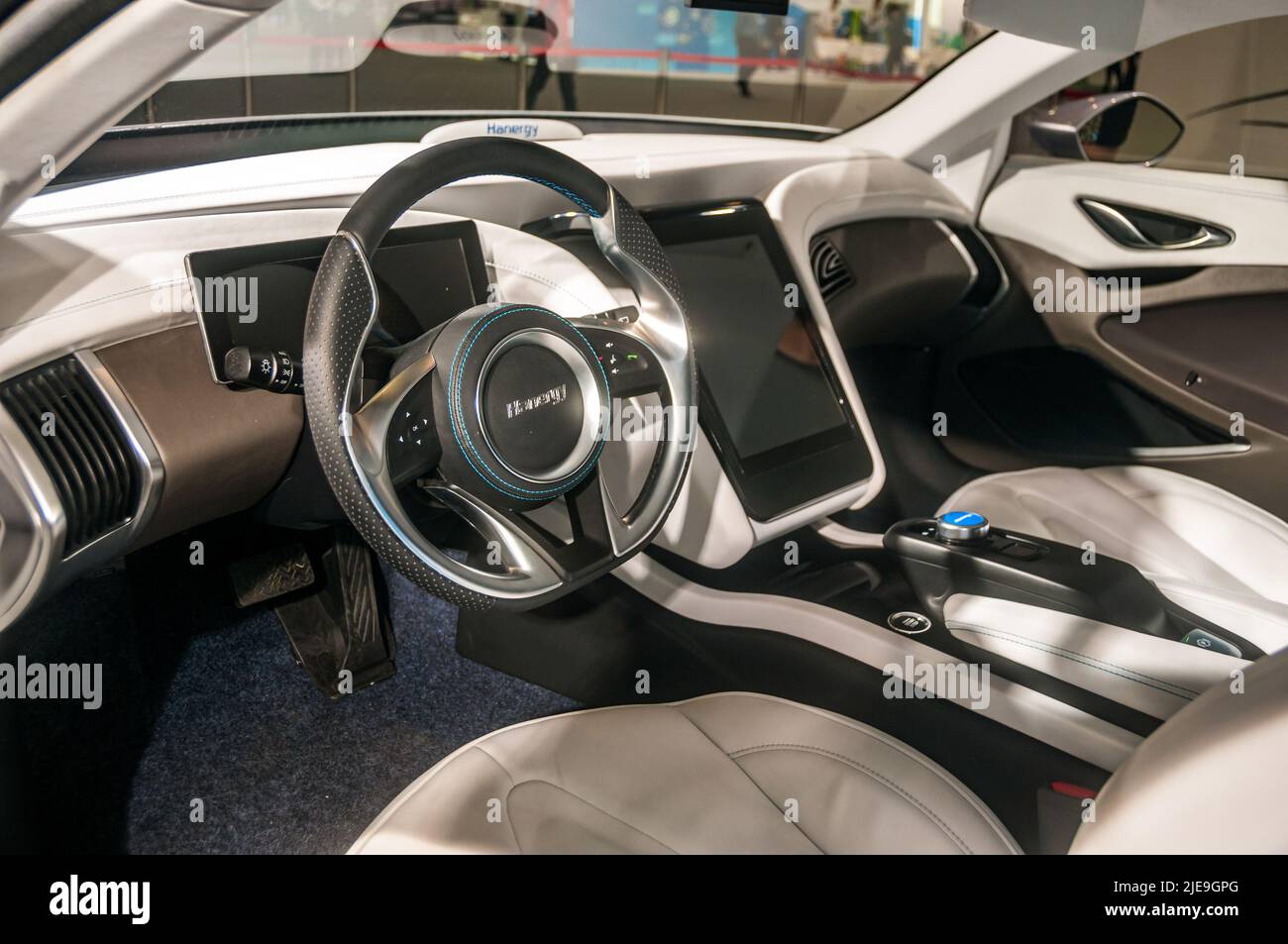 Hanergy Solar R a solar powered sports car concept on display at the ...