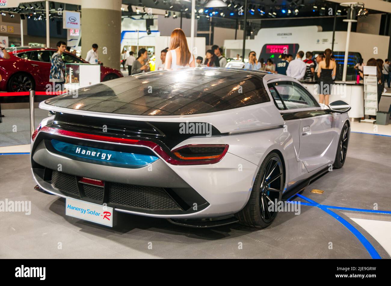 Hanergy Solar R a solar powered sports car concept on display at the ...
