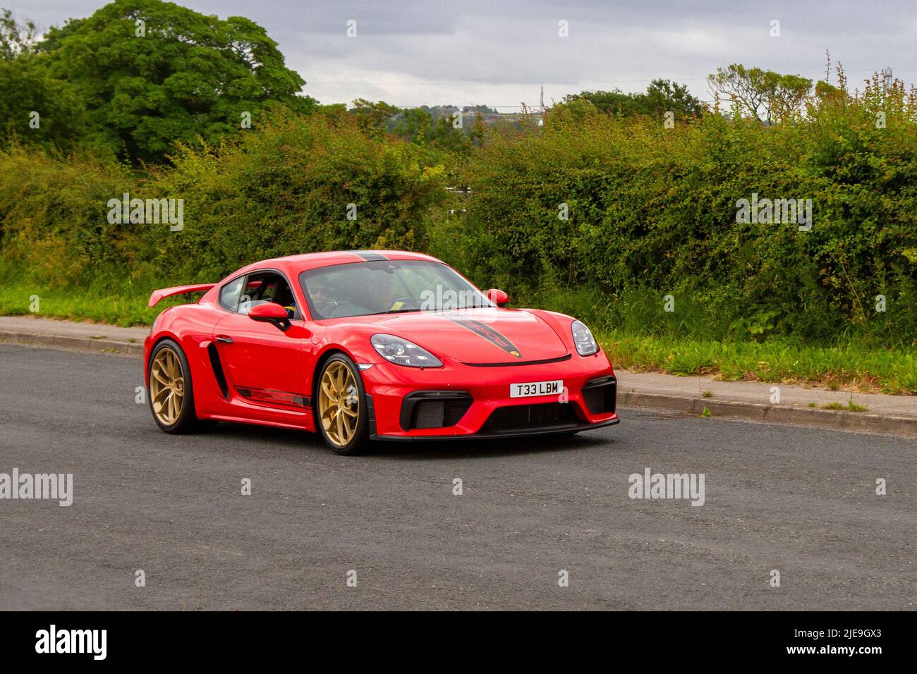 2019 red Porsche Cayman GT4 3995cc petrol Coupe; en-route to Hoghton ...