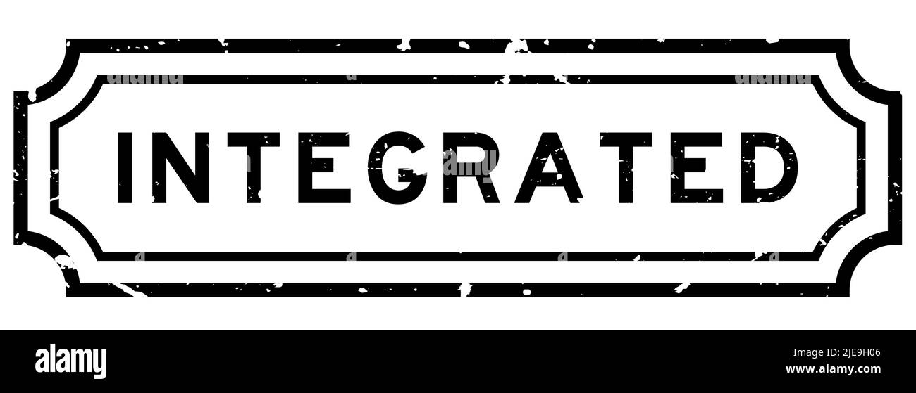Grunge black integrated word rubber seal stamp on white background ...