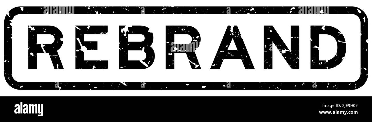 Grunge black rebrand word square rubber seal stamp on white background Stock Vector Image & Art ...