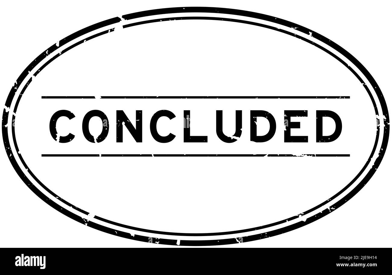 Grunge black concluded word rubber seal stamp on white background Stock ...