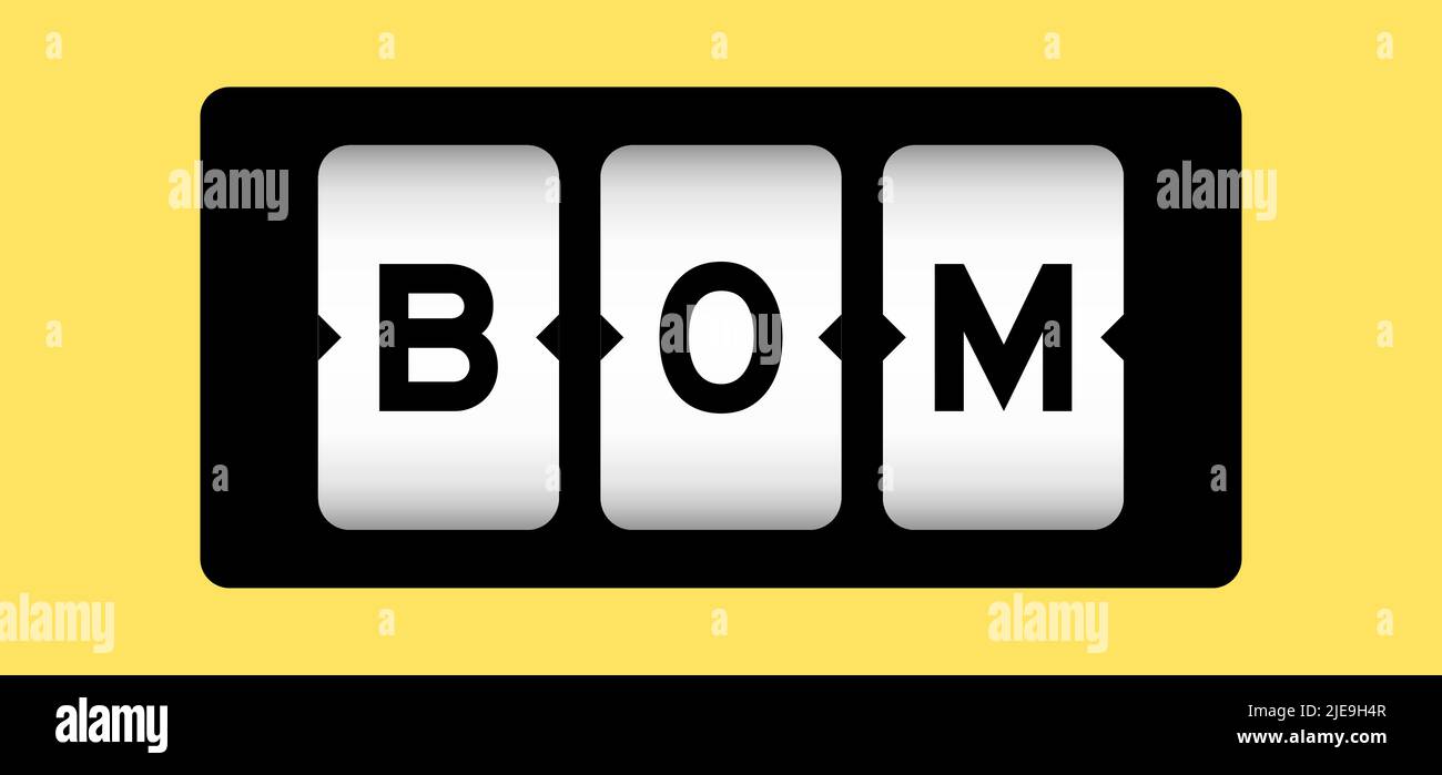 Black color in word BOM (abbreviation of bill of materials) on slot ...