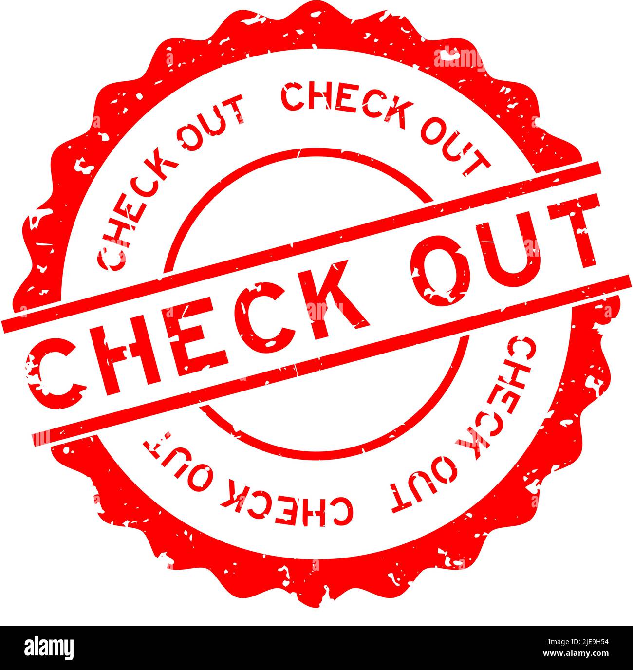 Grunge red check out word round rubber seal stamp on white background Stock Vector Image & Art ...