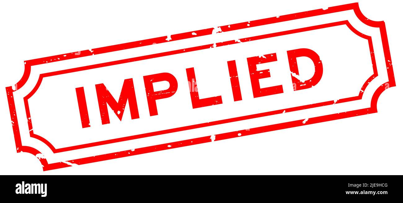 Grunge red implied word rubber seal stamp on white background Stock ...