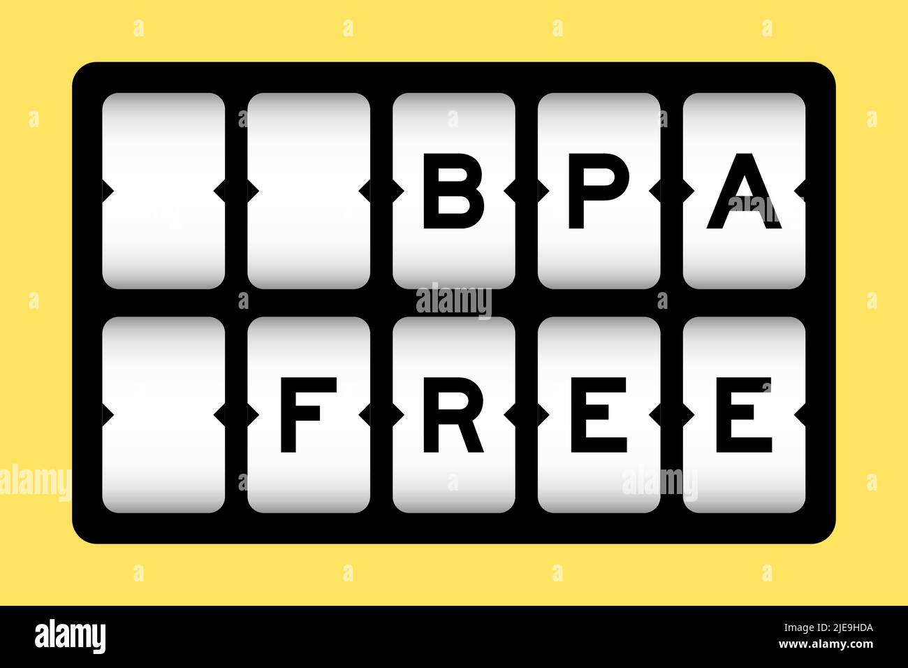 Black color in word BPA (Bisphenol A) free on slot banner with yellow ...