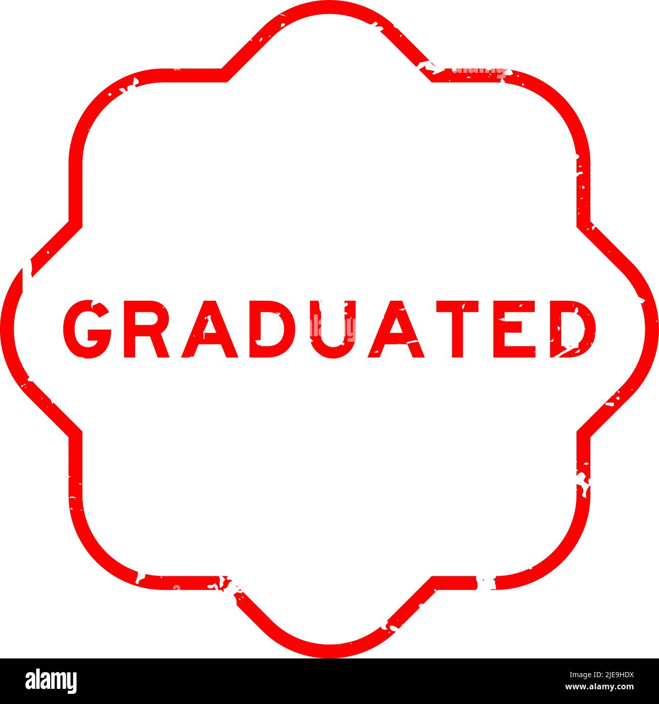 Grunge red graduated word rubber seal stamp on white background Stock ...