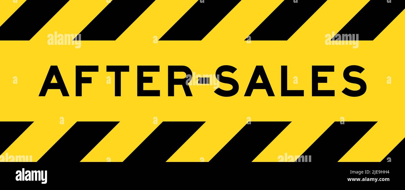Yellow and black color with line striped label banner with word after ...