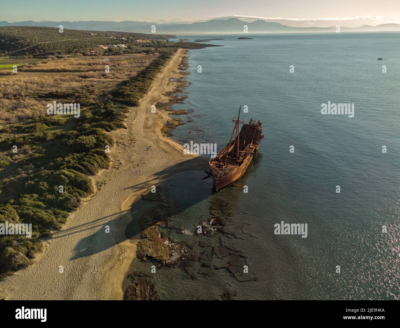 Dimitrios Shipwreck. Mysterious abandoned ship on Valtaki beach was a ...