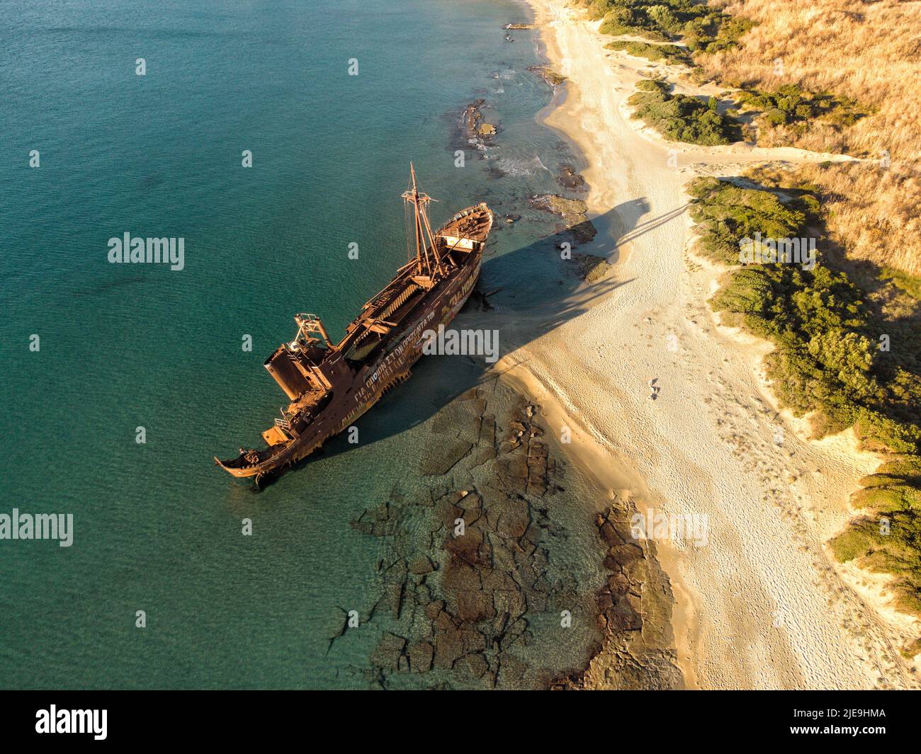 Dimitrios Shipwreck. Mysterious abandoned ship on Valtaki beach was a ...