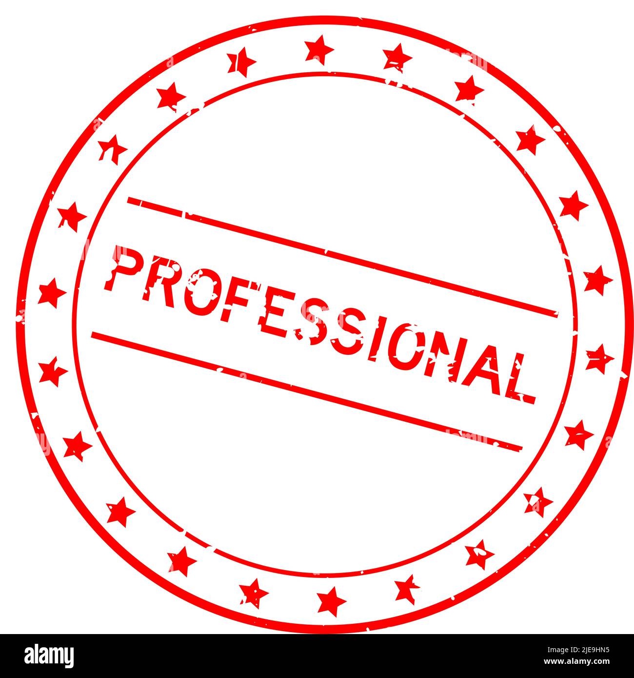 Grunge red professional word round rubber seal stamp on white ...
