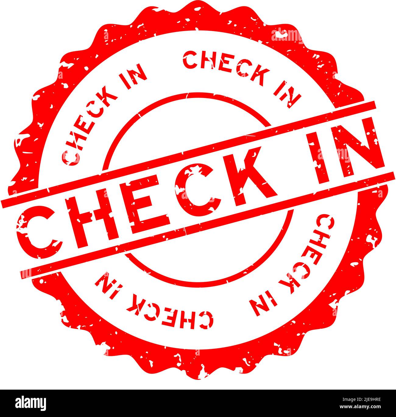 Grunge red check in word round rubber seal stamp on white background Stock Vector Image & Art ...