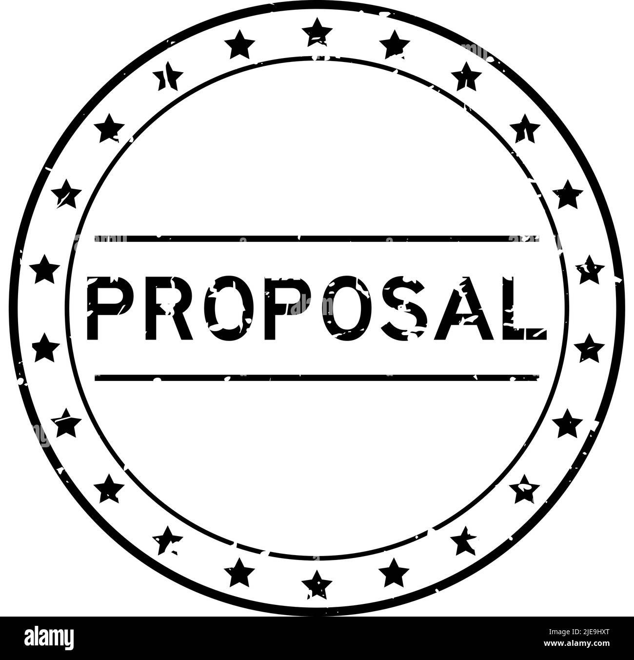 Grunge black proposal word round rubber seal stamp on white background ...