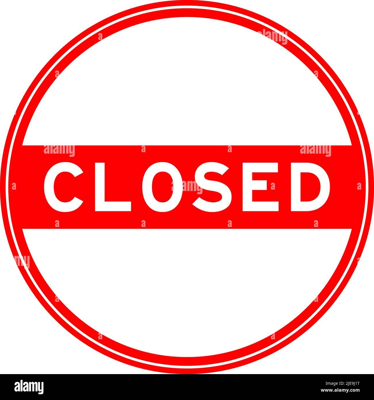 Red color round seal sticker in word closed on white background Stock ...