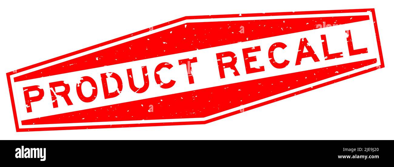 Grunge red product recall word hexagon rubber seal stamp on white background Stock Vector Image ...