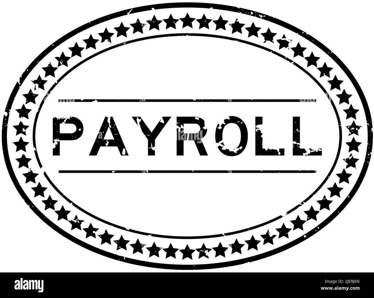 Grunge black payroll word oval rubber seal stamp on white background ...