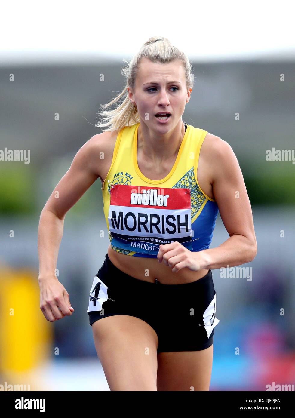 Jordanna Morrish on her way to winning the Women's 800m Heptathlon ...