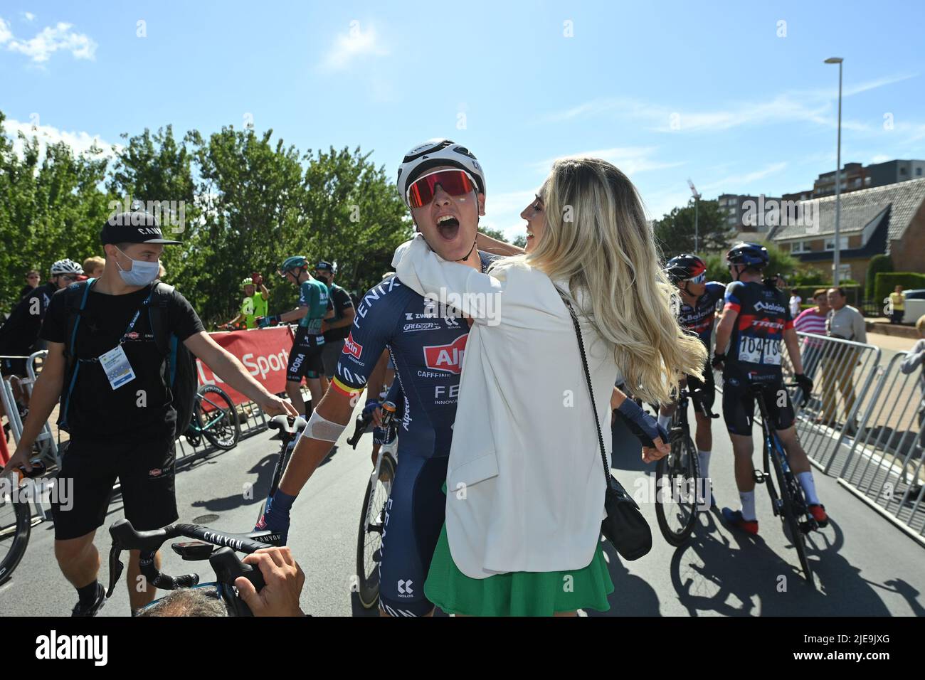 Belgian Tim Merlier of Alpecin-Fenix and his partner Cameron ...