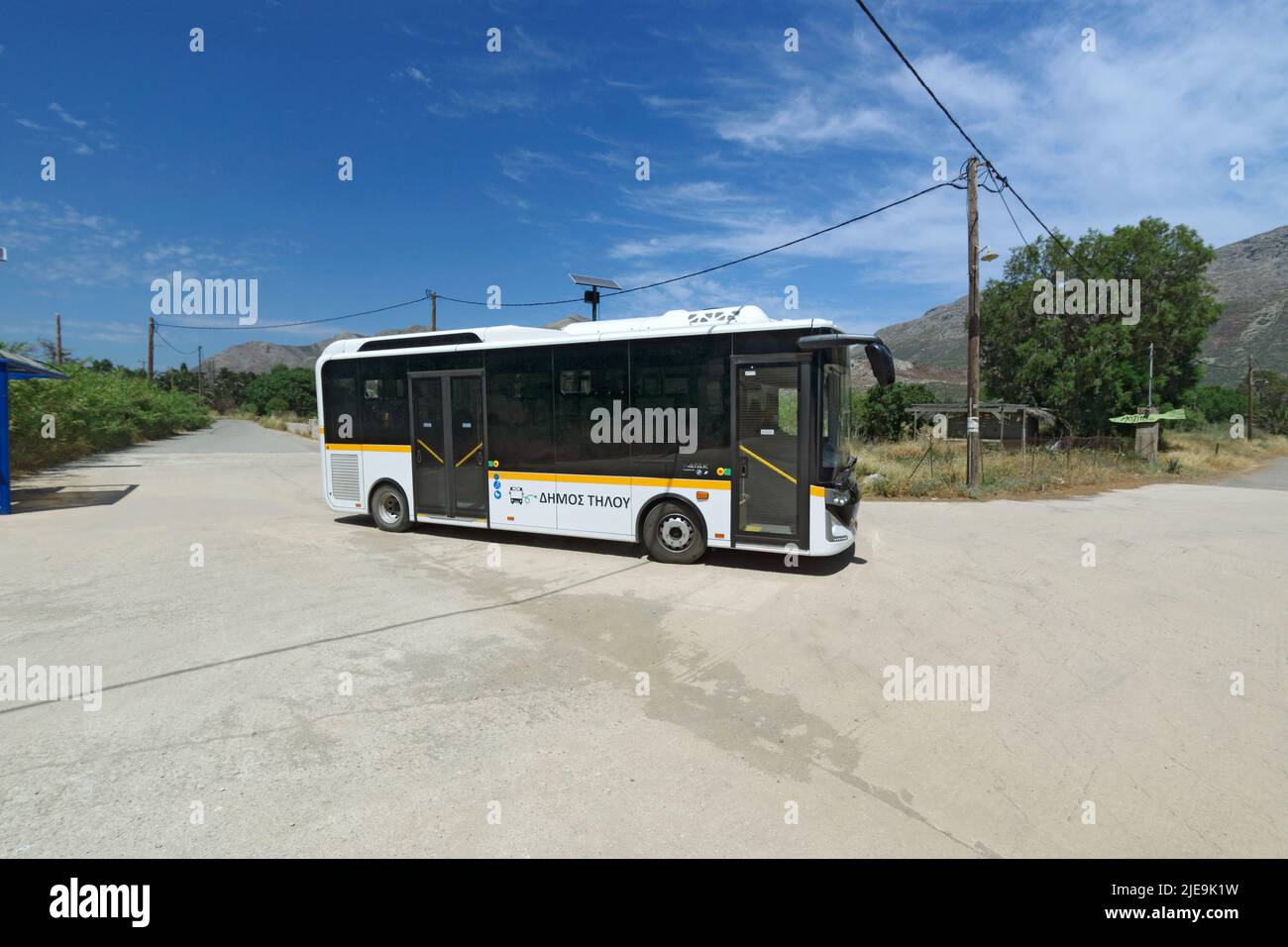 Electric Bus part of the Just Go Zero Tilos initiative, Tilos ...