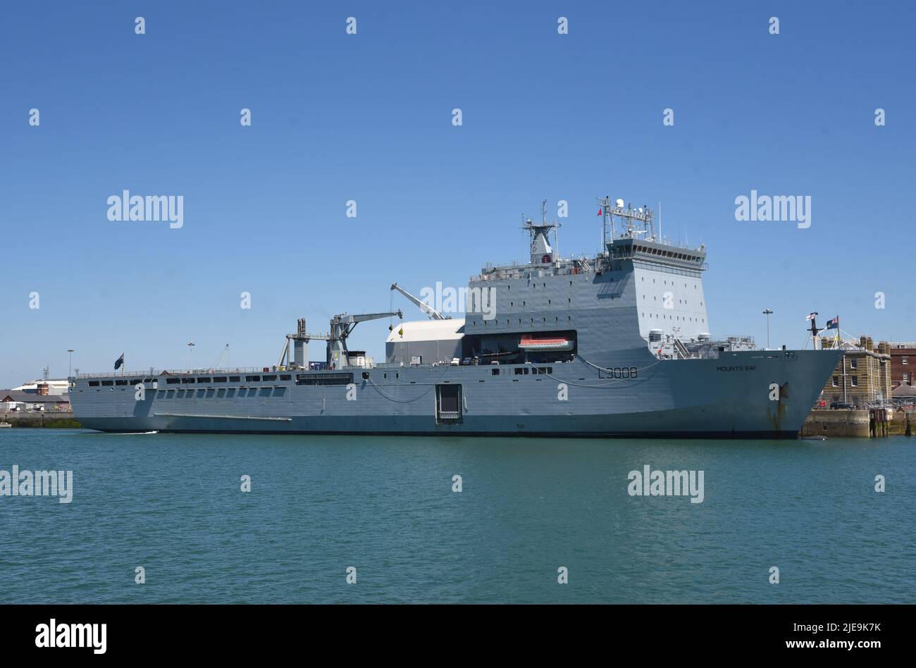 22/06/2022 Portsmouth UK RFA Mounts Bay a 176.6m (579.4ft) Royal Navy ...
