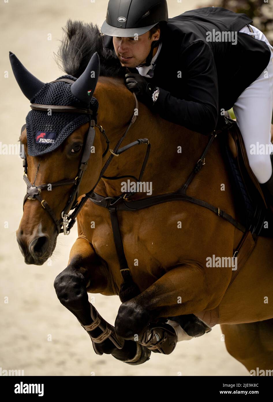 ROTTERDAM - Douglas Lindelow (Sweden) in action during the Nations Cup ...