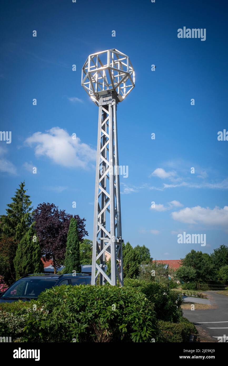 a large radio antenna is located on a steel mast Stock Photo - Alamy