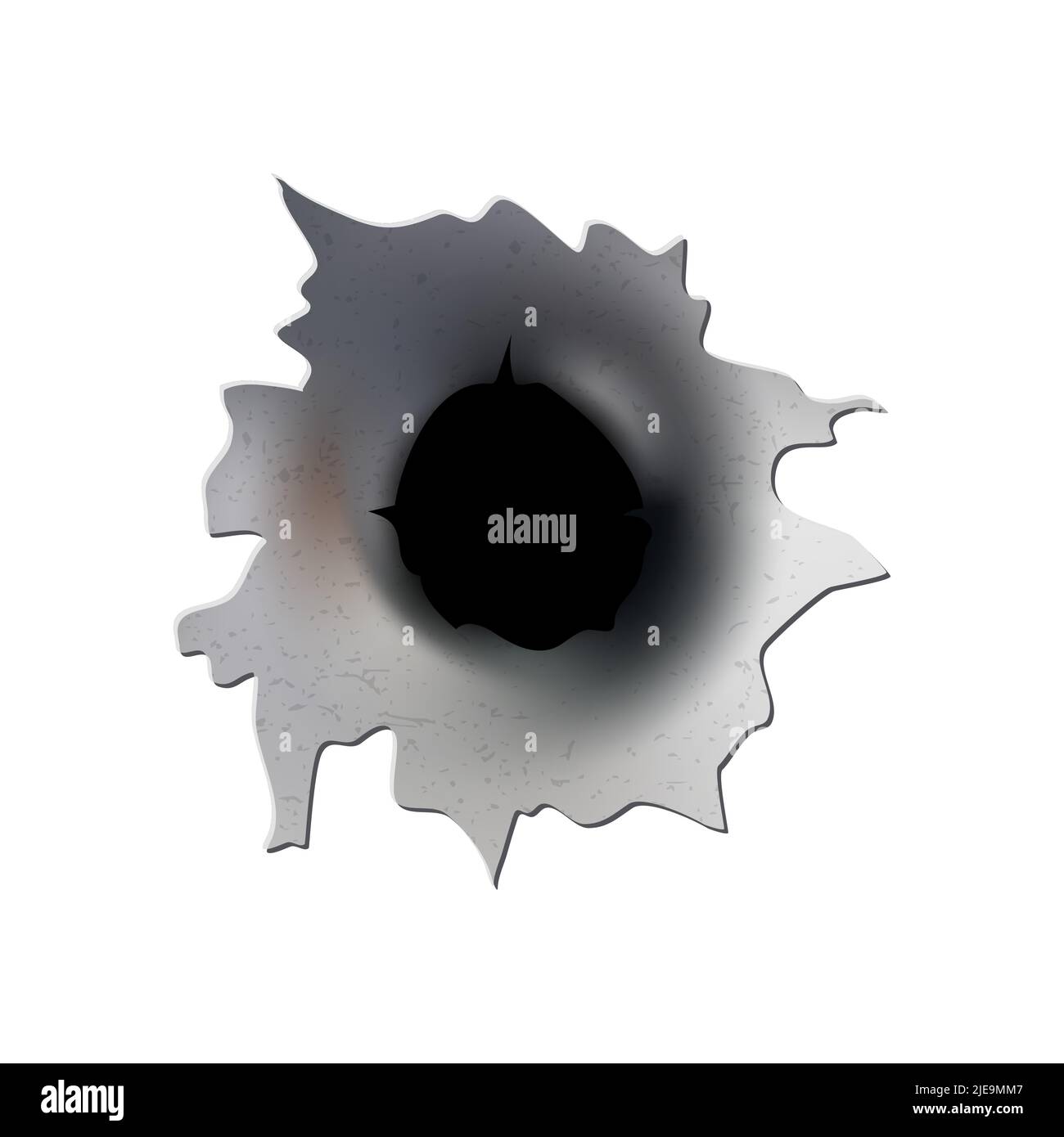 Bullet holes of gun or pistol. Shoot in metal single and double hole ...